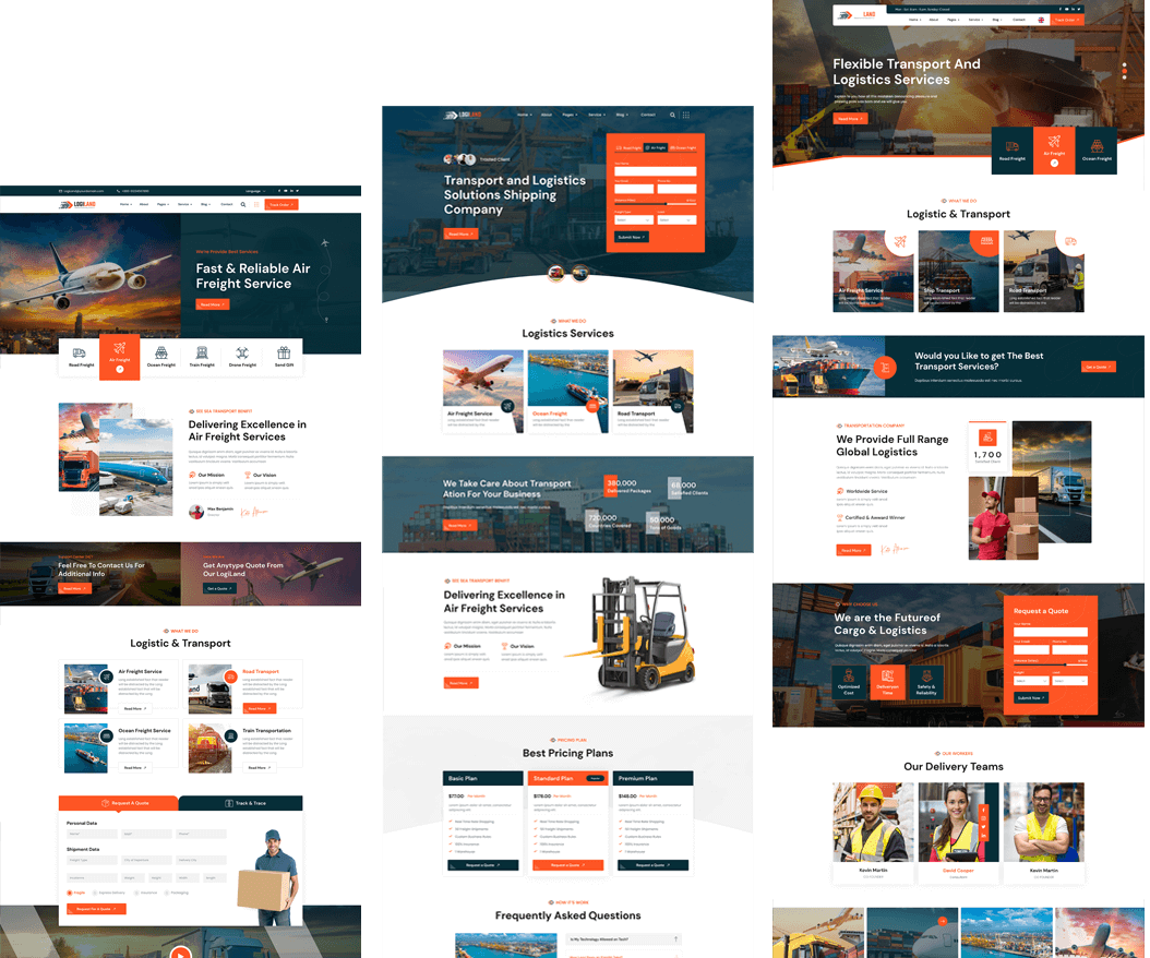 LogiLand Preview - Transportation & Logistics WordPress Theme